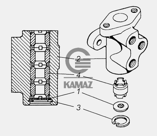 15.1772140 Корпус крана в сборе для автомобиля КАМАЗ 4350 (4х4), 4 дет.